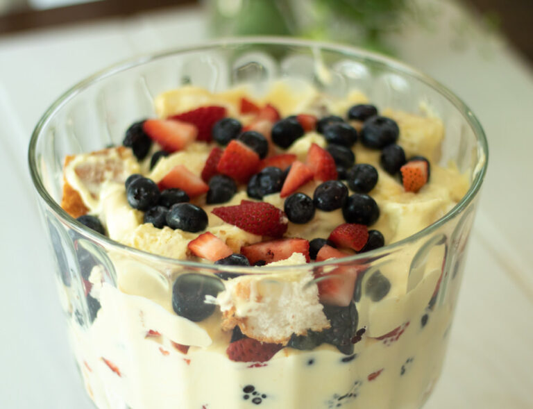 Angel Triple Berry Trifle - The Buttered Home