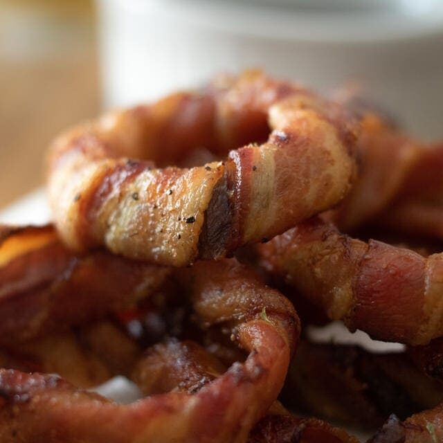Bacon Wrapped Onion Rings - The Buttered Home