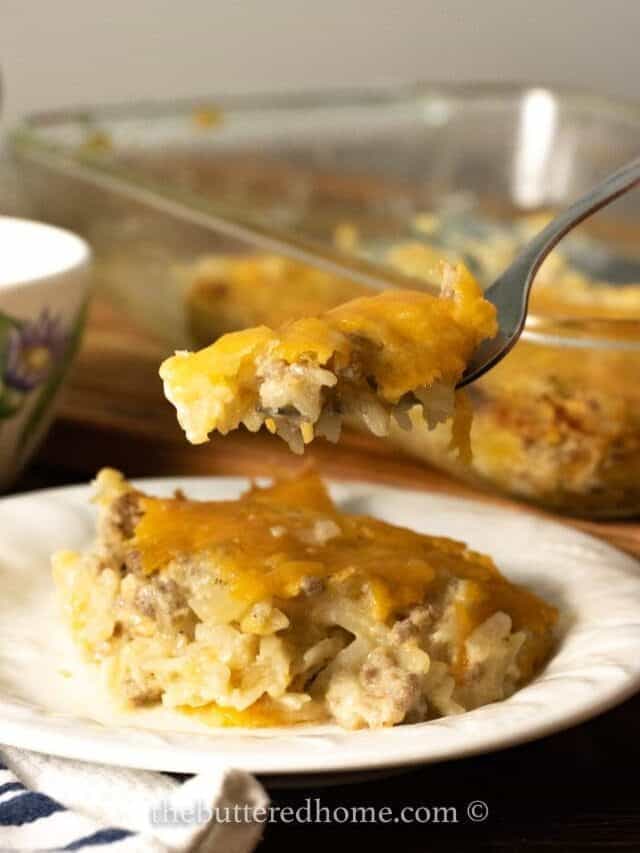 HEARTY SAUSAGE & HASH BROWN CASSEROLE - The Buttered Home