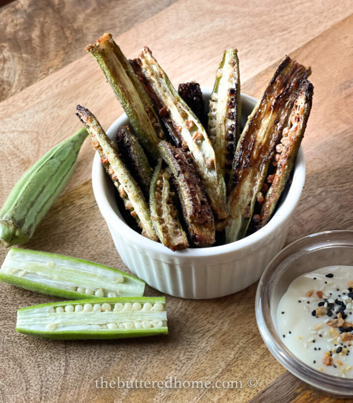 Oven Roasted Okra Fries - The Buttered Home