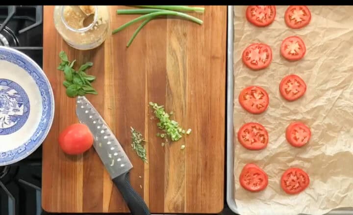 Fresh Oven Roasted Tomatoes with Basil and Parmesan - The Buttered Home