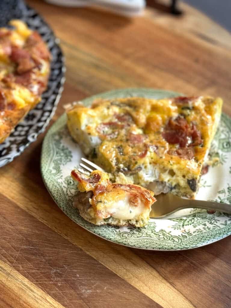 Cheesy Low Carb Frittata with Peppers, Mushrooms and Bacon - The ...