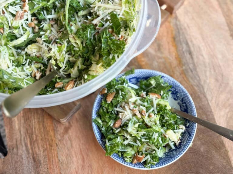 Kale and Brussel Sprouts Salad with Agave Vinaigrette Dressing - The ...