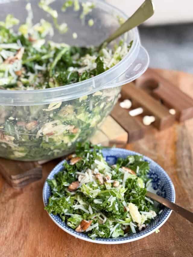 Kale and Brussel Sprouts Salad with Agave Vinaigrette Dressing - The ...