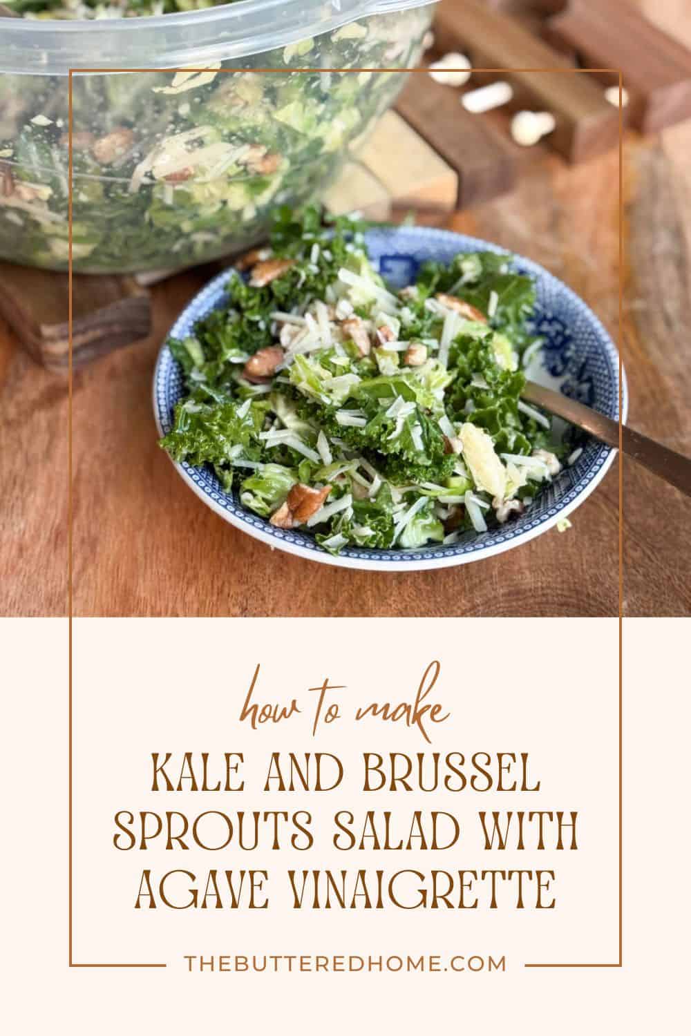 Kale and Brussel Sprouts Salad with Agave Vinaigrette Dressing - The ...