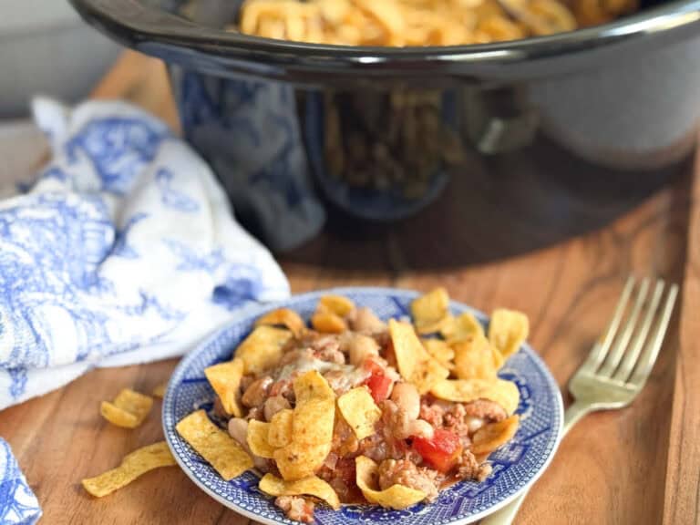 Crock Pot Upside Down Turkey Frito Pie - The Buttered Home
